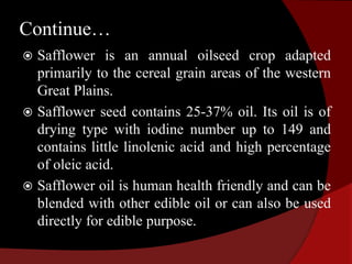 Production Technology of Safflower | PPTX