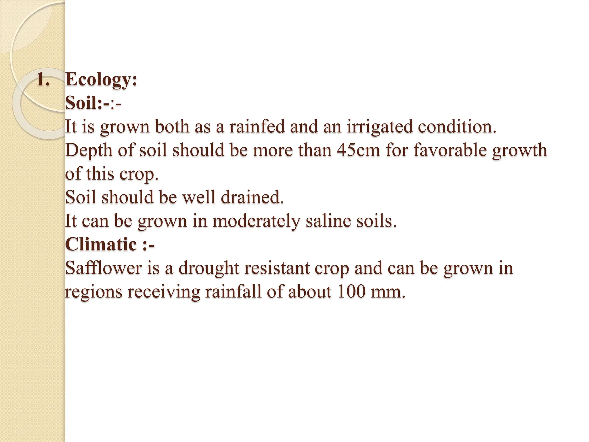 Safflower.pptx Details cultivation practices of safflower | PPTX