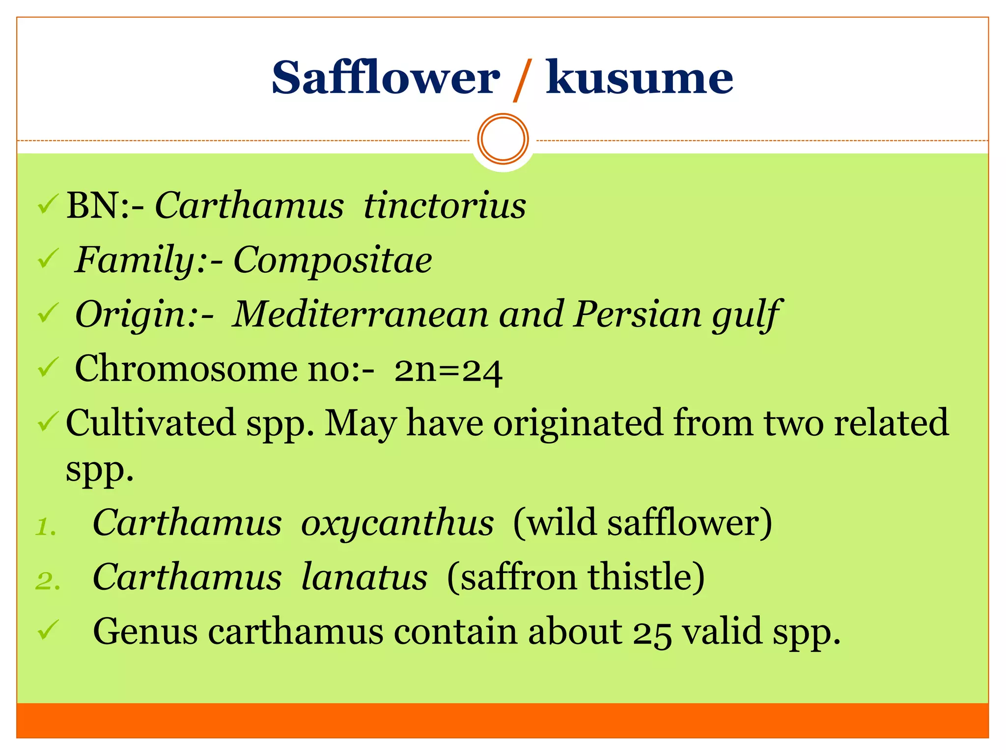 Safflower | PPTX