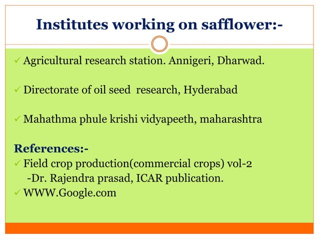 Safflower | PPTX
