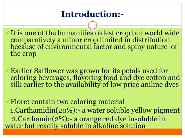 Safflower | PPTX