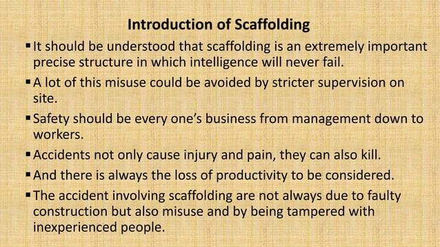 Scaffolding safety at construction site | PPTX