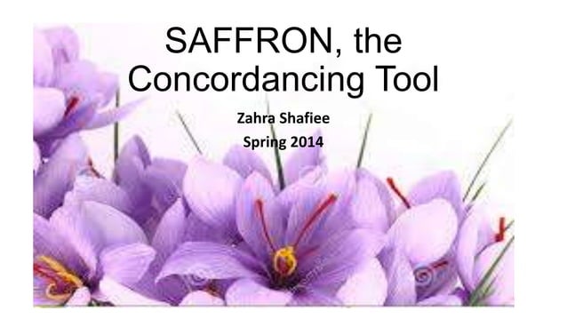 Saffron, the Concordancing Tool | PPSX