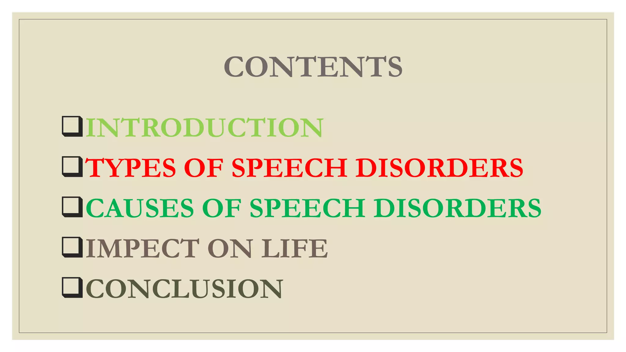 Speech Disorders | PPTX