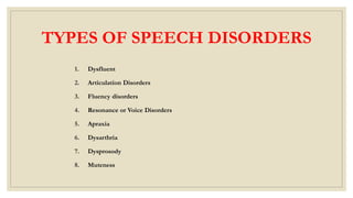 Speech Disorders | PPTX