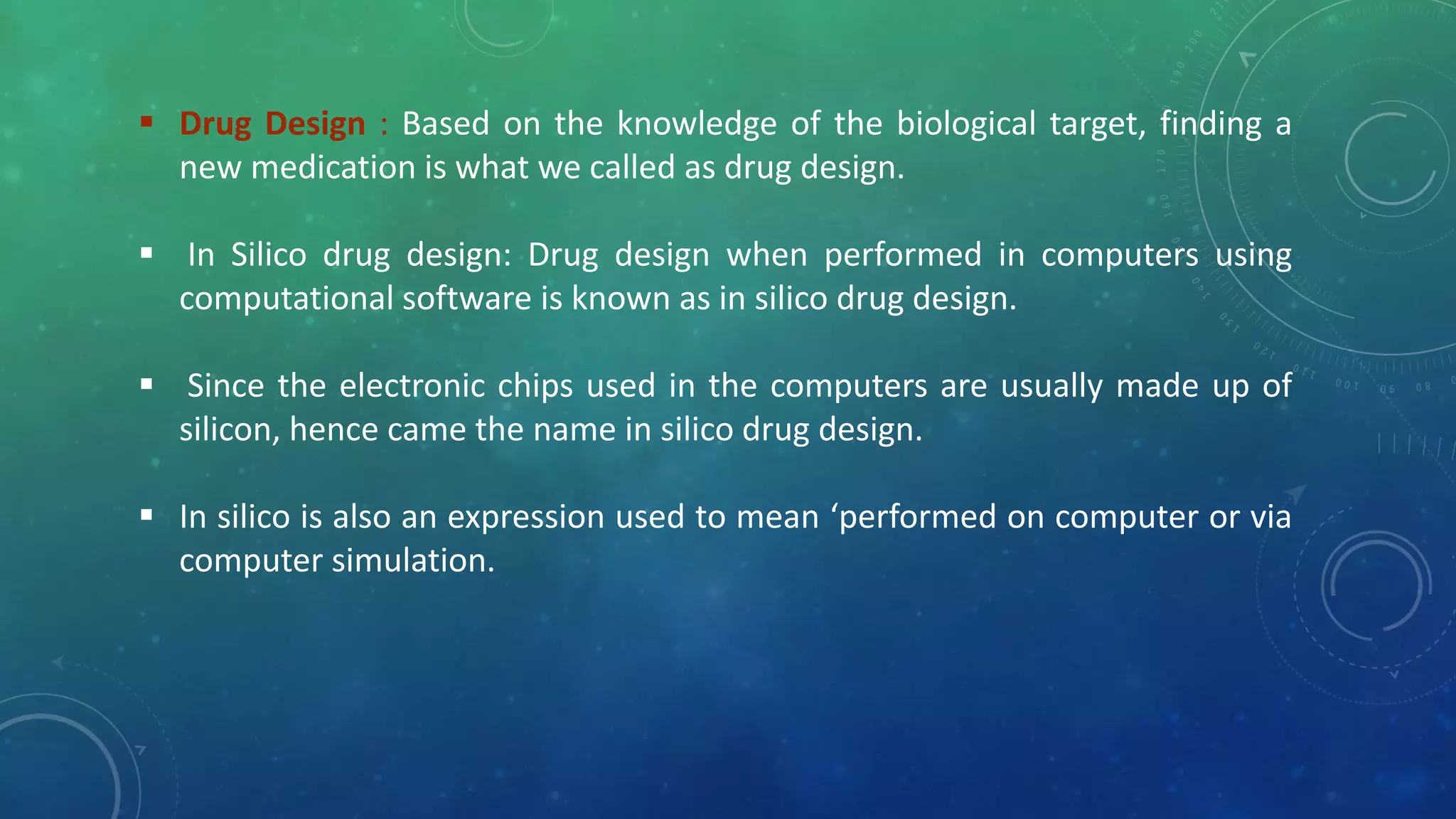 in silico drug design and virtual screening technique | PPTX