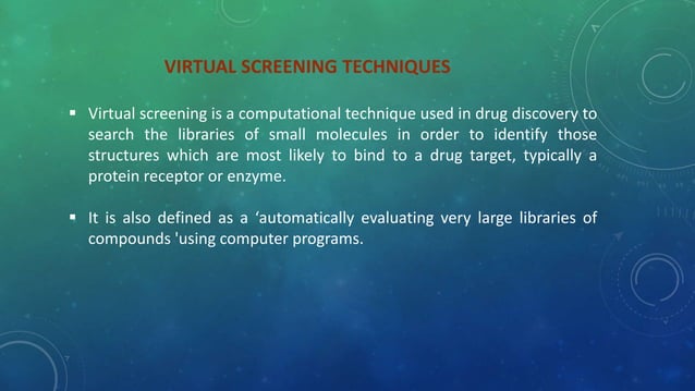 in silico drug design and virtual screening technique | PPTX | Pharmaceutical Industry | Industries