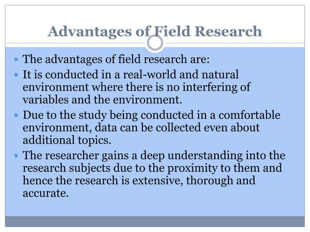 what is fieldwork | PPTX
