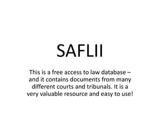 SAFLII training | PPTX