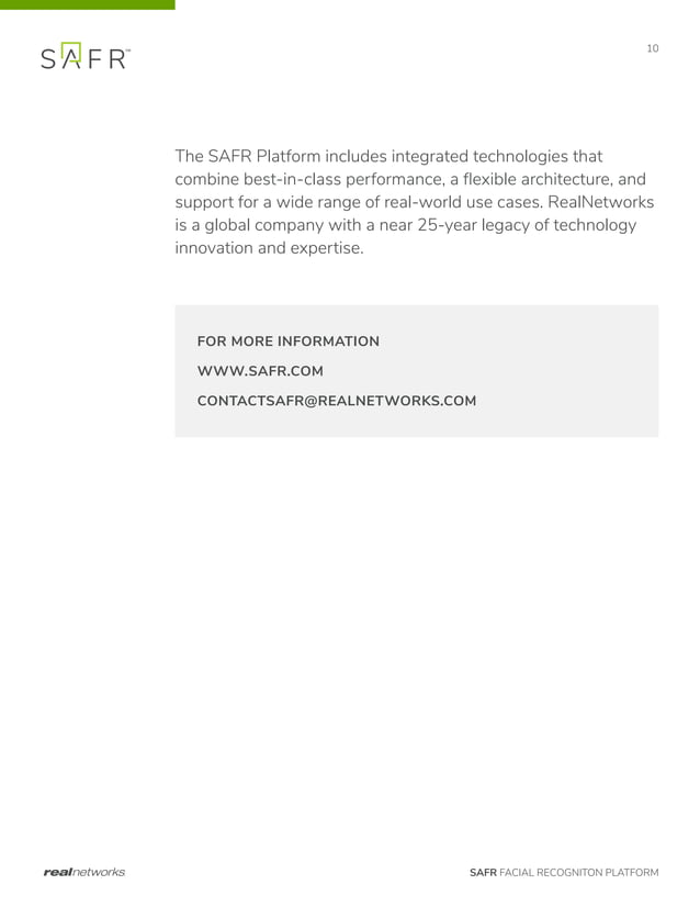 RealNetworks - SAFR Platform Whitepaper | PDF