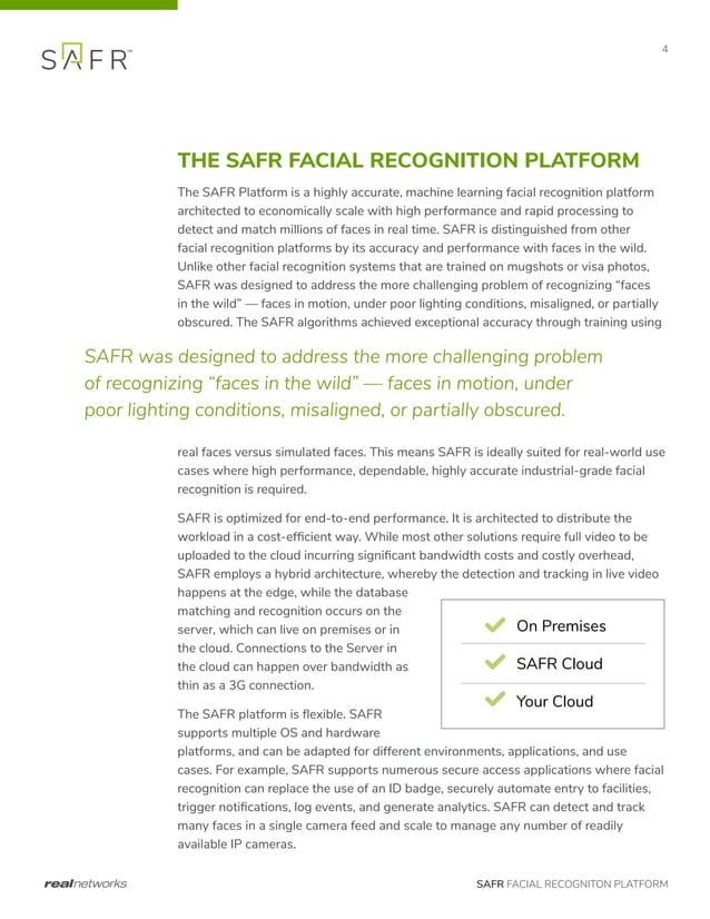 RealNetworks - SAFR Platform Whitepaper | PDF