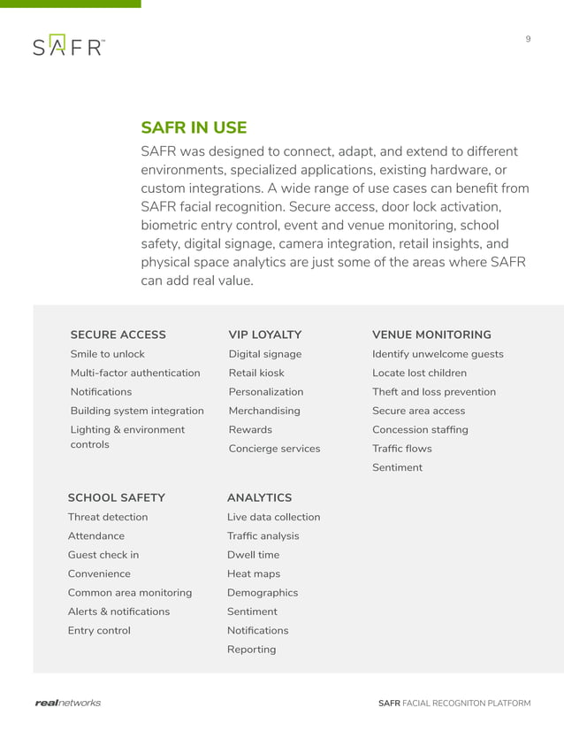 RealNetworks - SAFR Platform Whitepaper | PDF