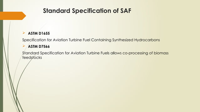 SAF (Sustainable Aviation Fuel) for fossil | PPTX | Chemistry | Science