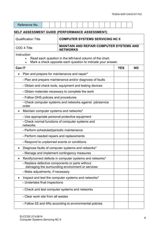 Sag computer system servicing nc ii | PDF