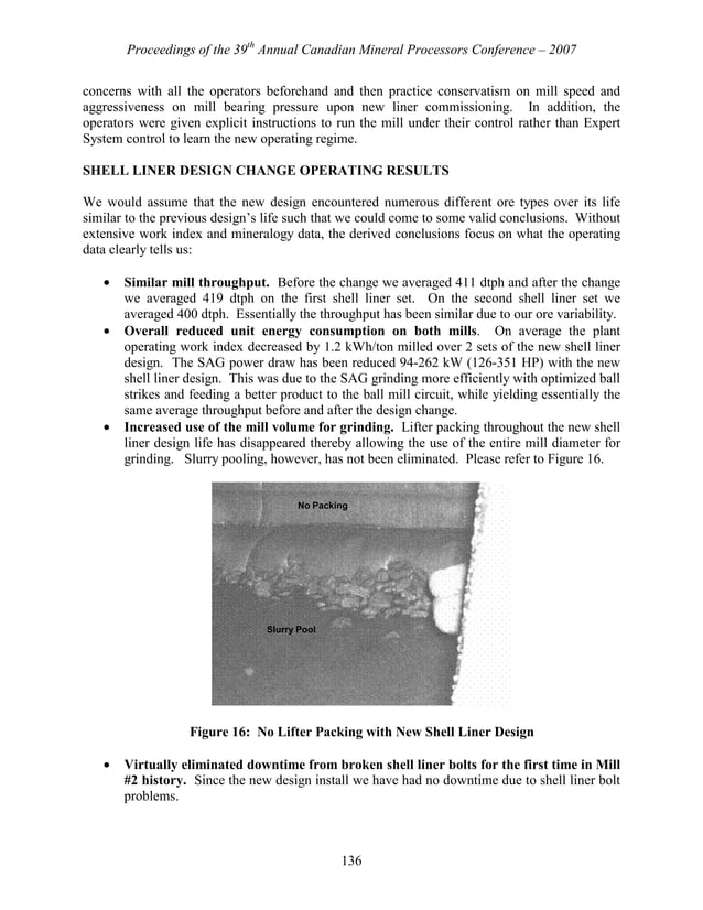 Sag mill-operation-at-cortez evolution-of-liner-d-11 | PDF ...