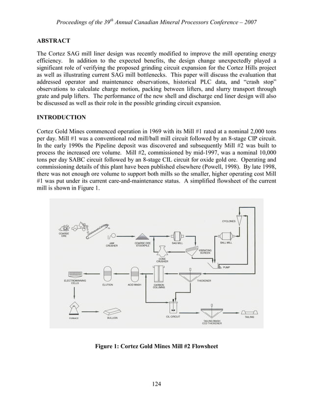 Sag mill-operation-at-cortez evolution-of-liner-d-11 | PDF ...