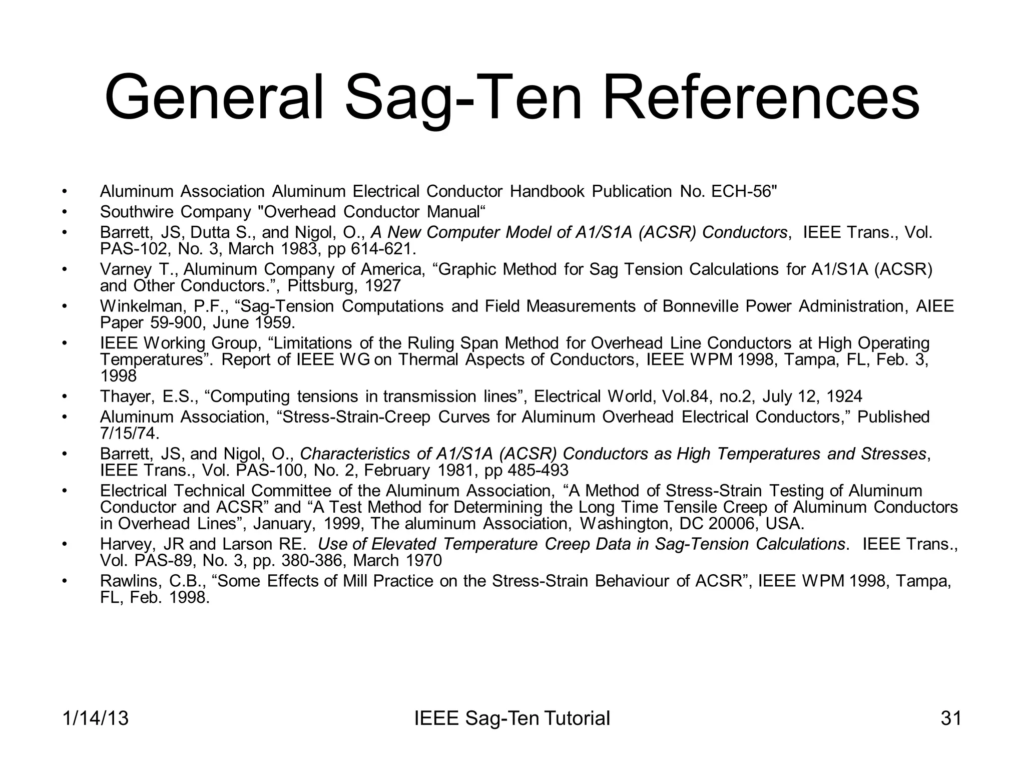 Sag tension calcs-ohl-tutorial | PDF