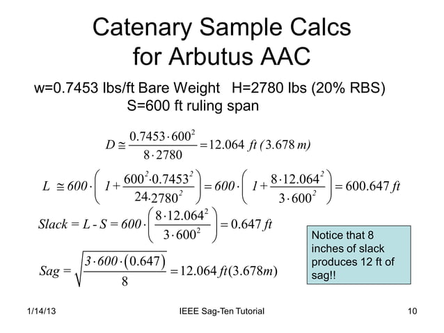 Sag tension calcs-ohl-tutorial | PDF | Physics | Science