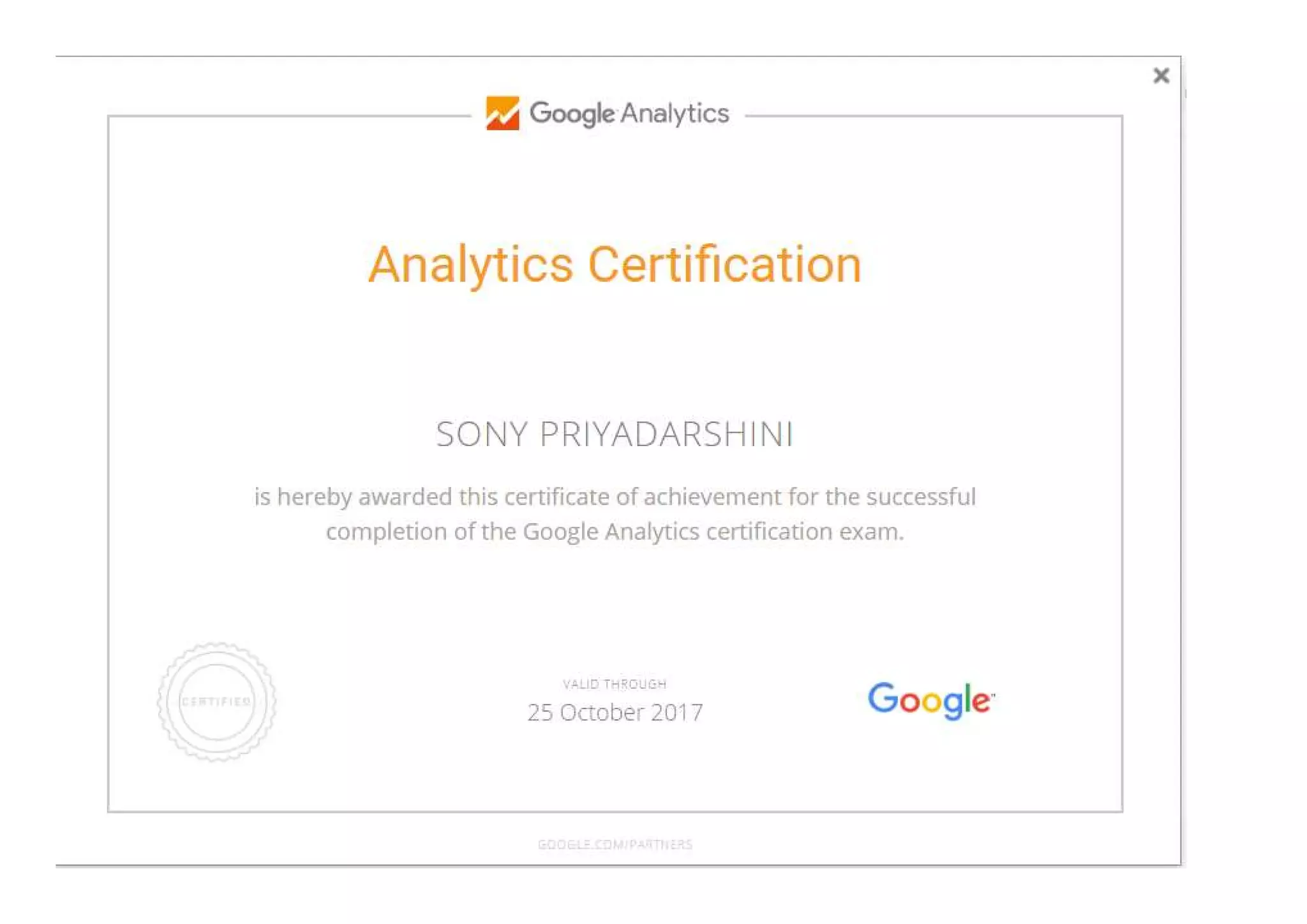 Google Partners Analytics Certification | PDF