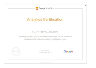 Google Partners Analytics Certification | PPT
