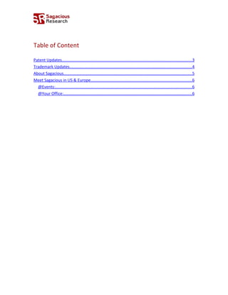 Sagacious research patent trademark updates | PDF