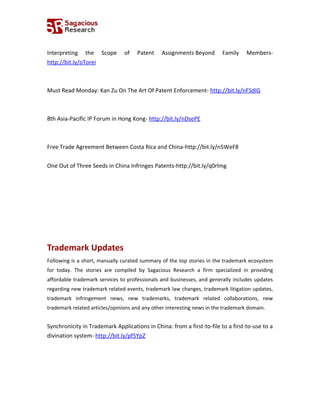 Sagacious research patent & trademark updates | DOC