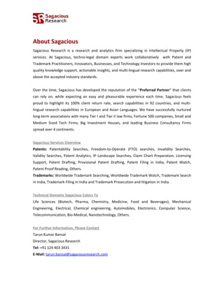 Sagacious research patent & trademark updates | DOC