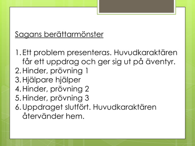 Sagan - Vad är typiskt för genren Sagor | PPTX