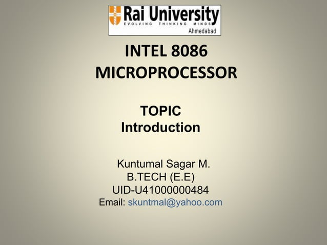 INTEL 8086 MICROPROCESSOR | PPTX | Operating Systems | Computer Software and Applications