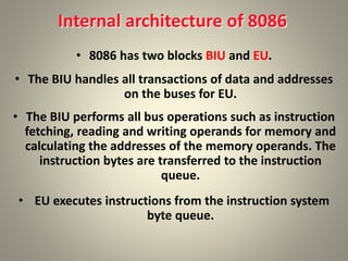 INTEL 8086 MICROPROCESSOR | PPTX | Operating Systems | Computer ...