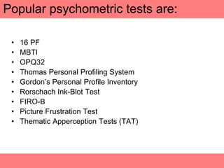Psychometric Test & Personality Evualuation | PPTX