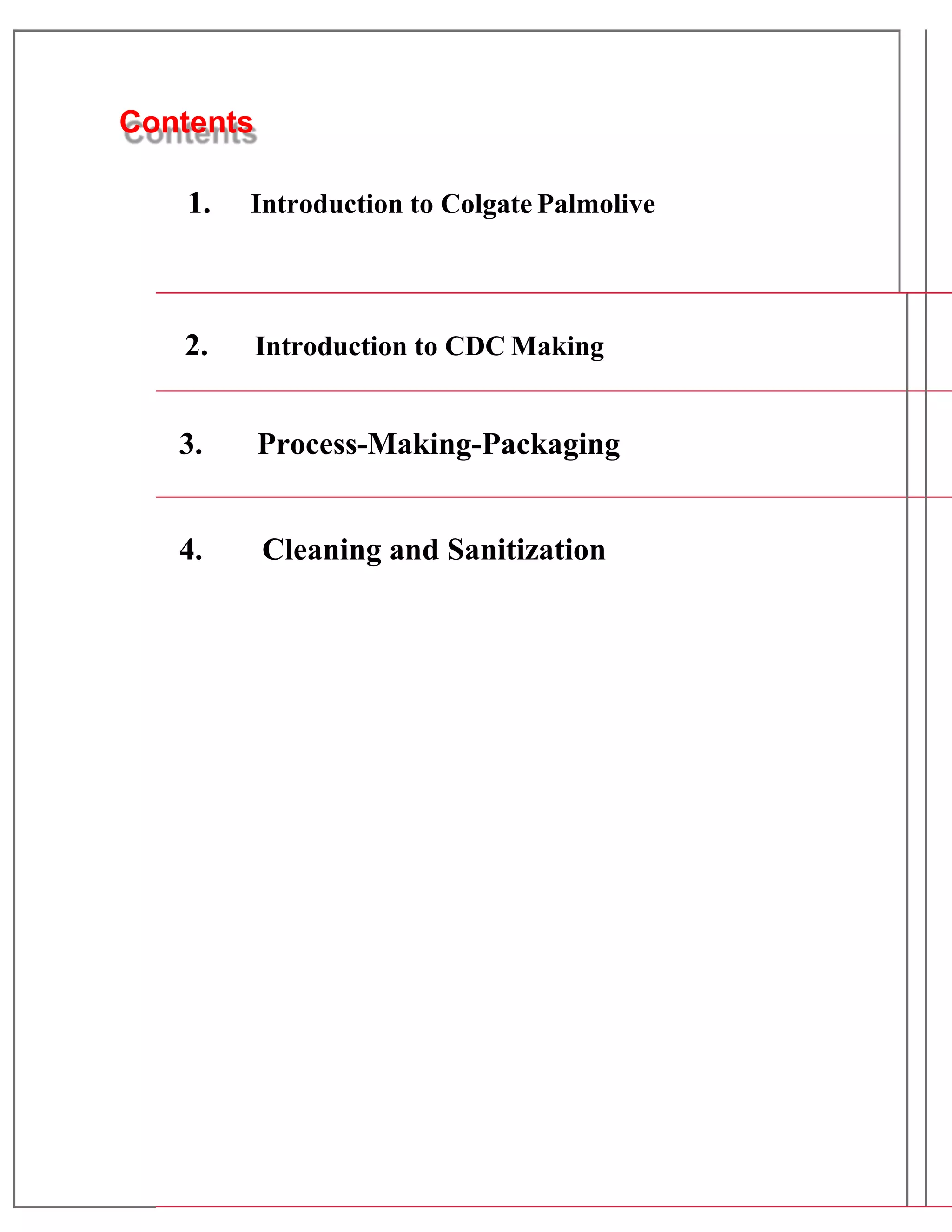 Colgate Palmolive Pakistan Kotri Internship Report | PDF