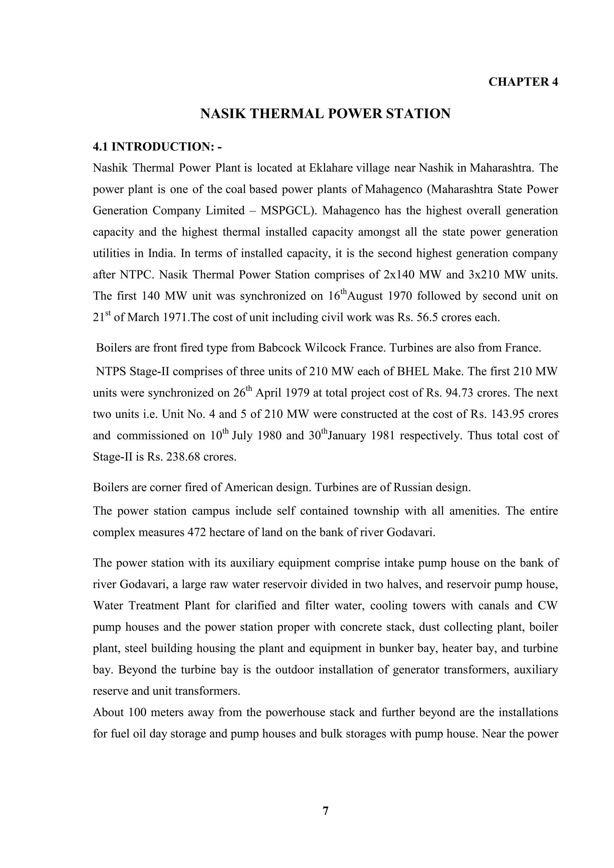 training report on thermal power plant & thermal power generation by sagar mehta (nashik tps)pdf ...