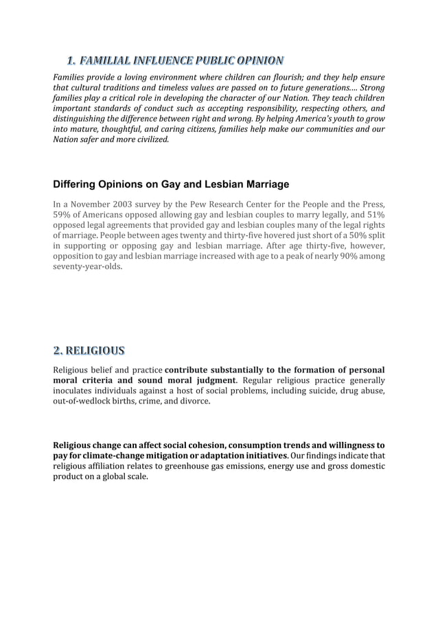 Factors that influence public opinion | PDF | Marriage and Civil Unions ...