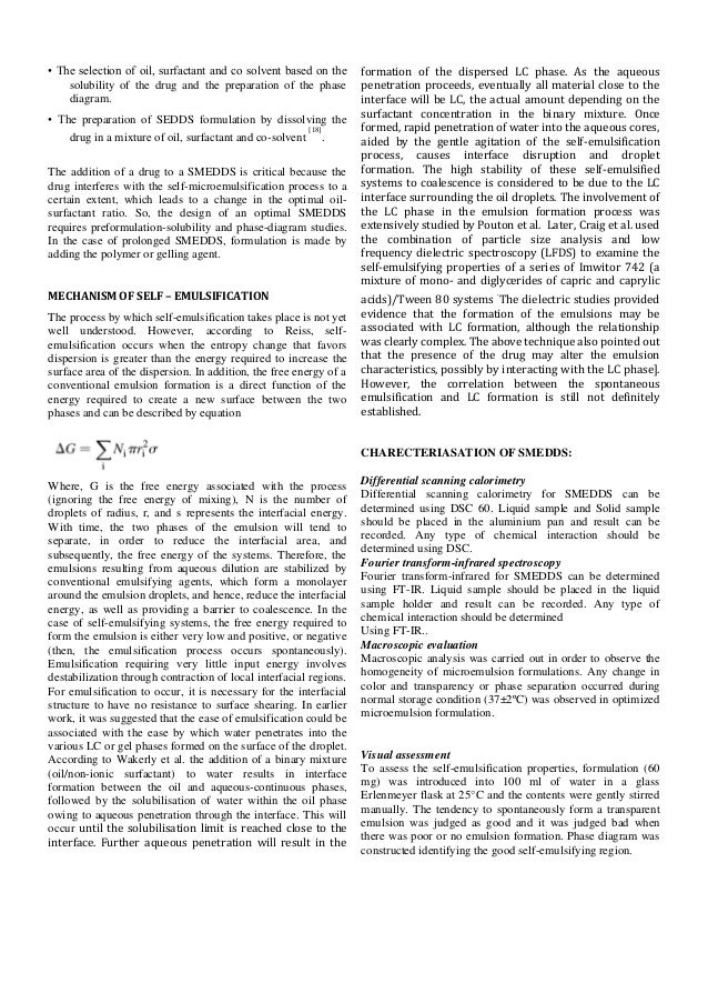 SELF MICRO EMULSIFYING DRUG DELIVERY SYSTEM [SMEDDS]