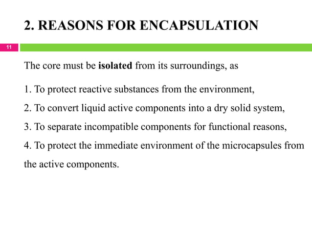 MICROENCAPSULATION TECHNIQUES AND APPLICATION | PPTX | Chemistry | Science