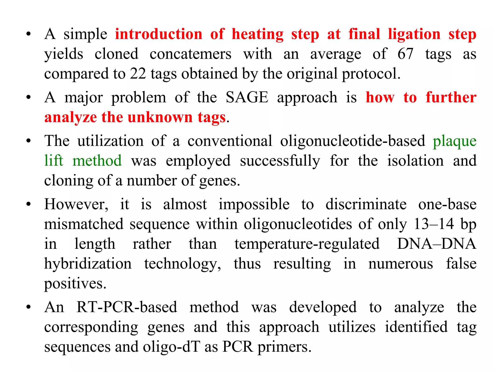 SAGE- Serial Analysis of Gene Expression | PPTX