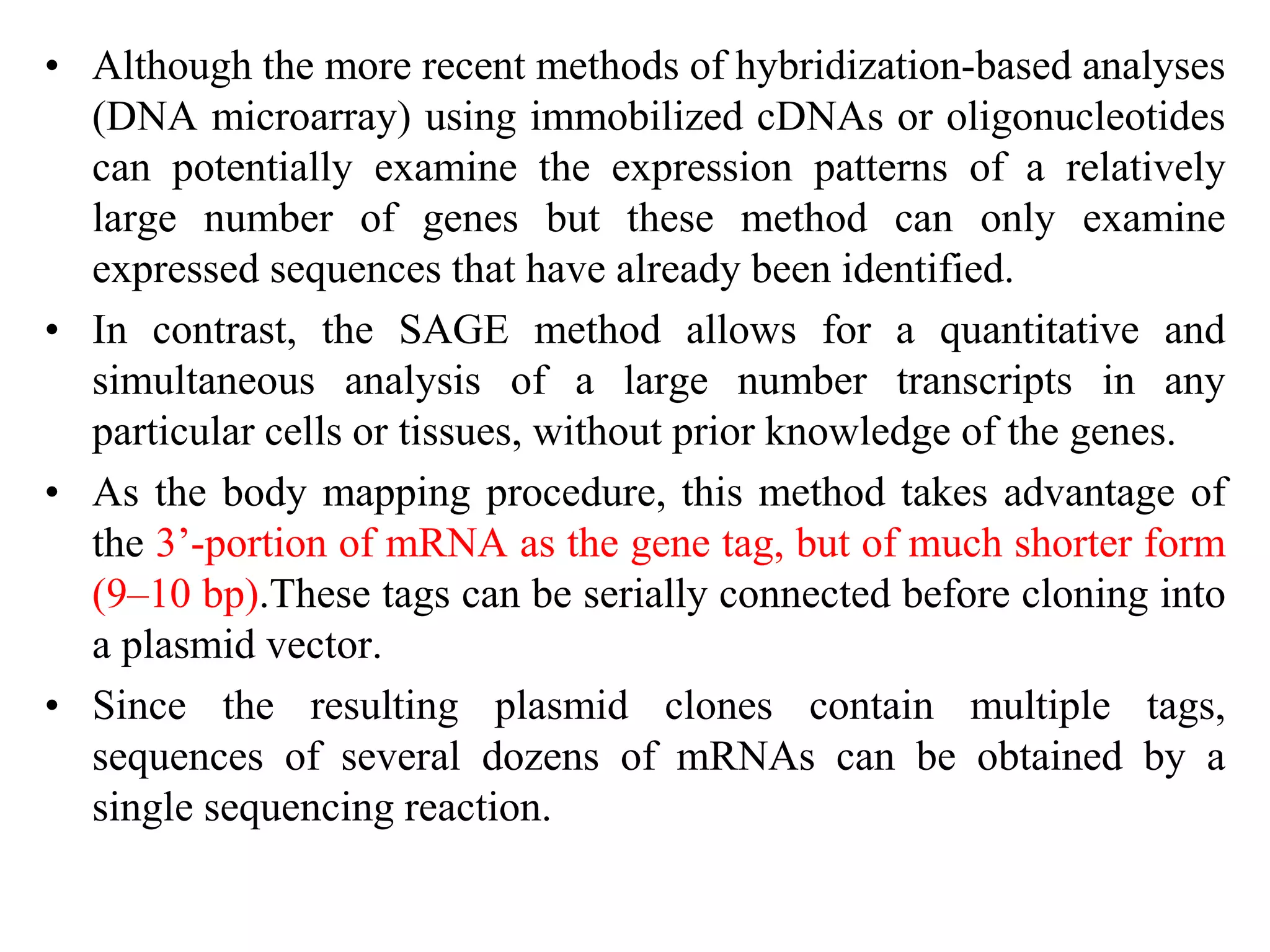 SAGE- Serial Analysis of Gene Expression | PPTX