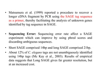 SAGE- Serial Analysis of Gene Expression | PPTX
