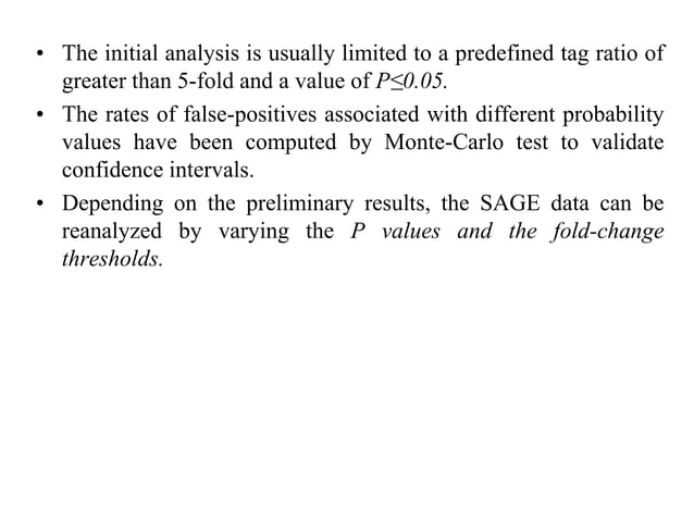 SAGE- Serial Analysis of Gene Expression | PPTX | Biological Sciences ...