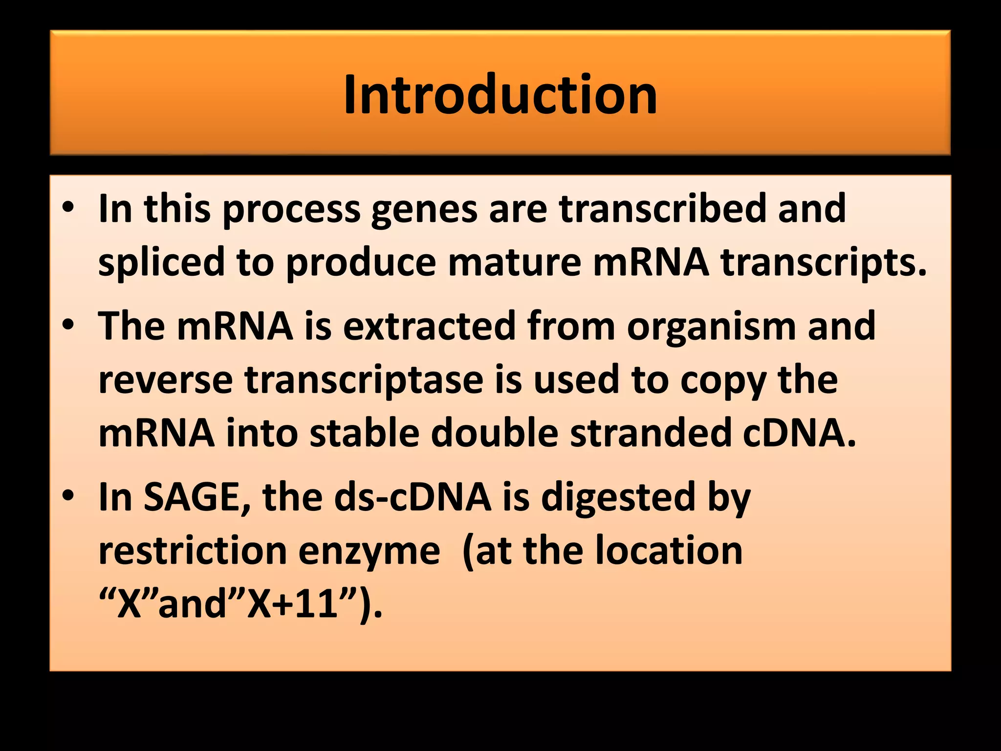 Sage - serial analysis of gene expression | PPTX