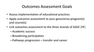 SAGE 2YC Educational Outcomes and Assessment | PPT