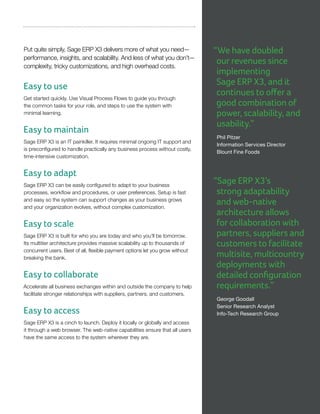 Sage ERP X3 Product Brochure | PDF
