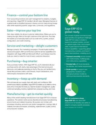 Sage ERP X3 Product Brochure | PDF
