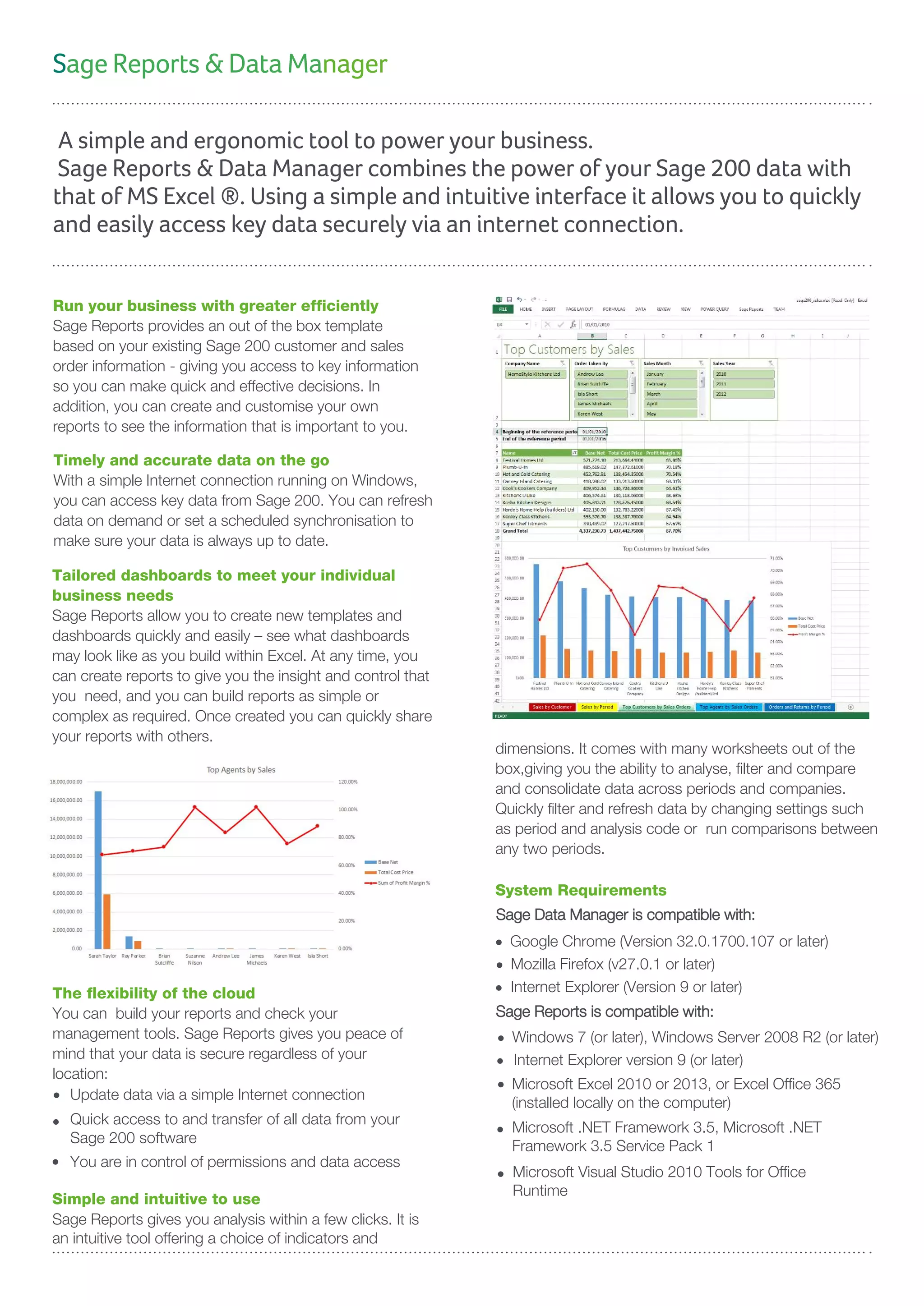 Sage Reports and Data Manager - datasheet | PDF