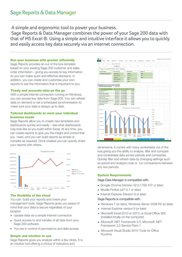 Sage Reports and Data Manager - datasheet | PDF