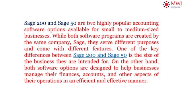 Sage 200 Vs. Sage 50: What Is The Key Difference & Similarity? | PPT