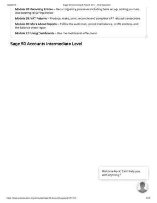 Sage 50 accounting & payroll 2017 - One Education | PDF