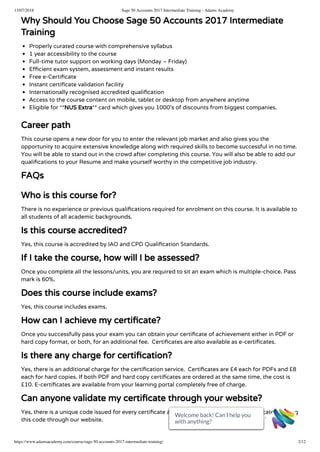 Sage 50 Accounts 2017 Intermediate Training - Adams Academy | PDF