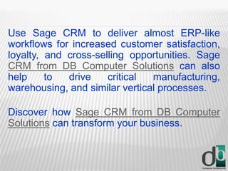 Make 2018 a Year of Transformation with Sage 50c from DB Computer Solution | PPT